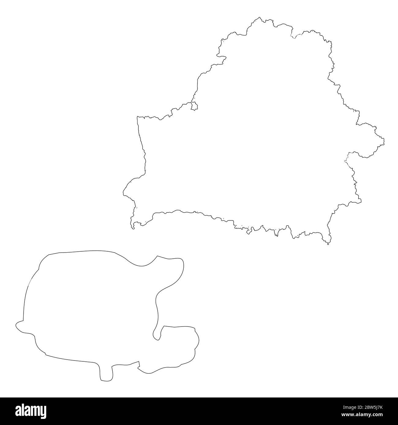 Vector map Belarus and Minsk. Country and capital. Isolated vector ...