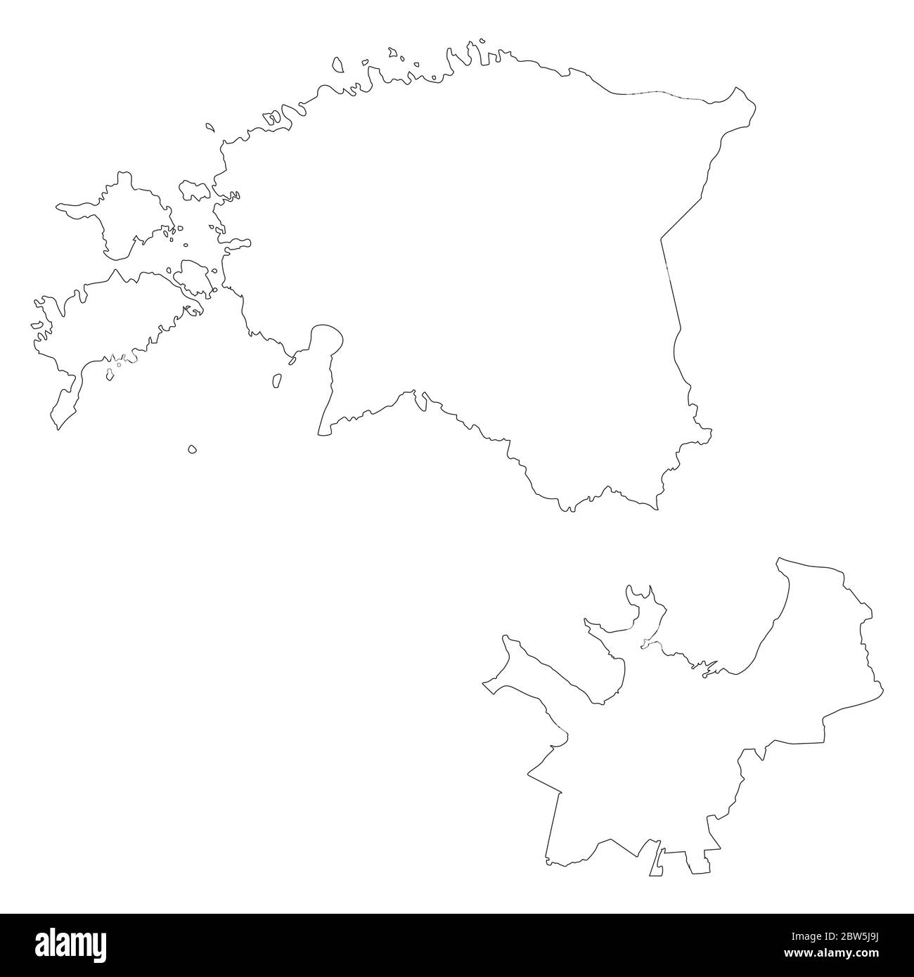 Vector map Estonia and Tallinn. Country and capital. Isolated vector ...
