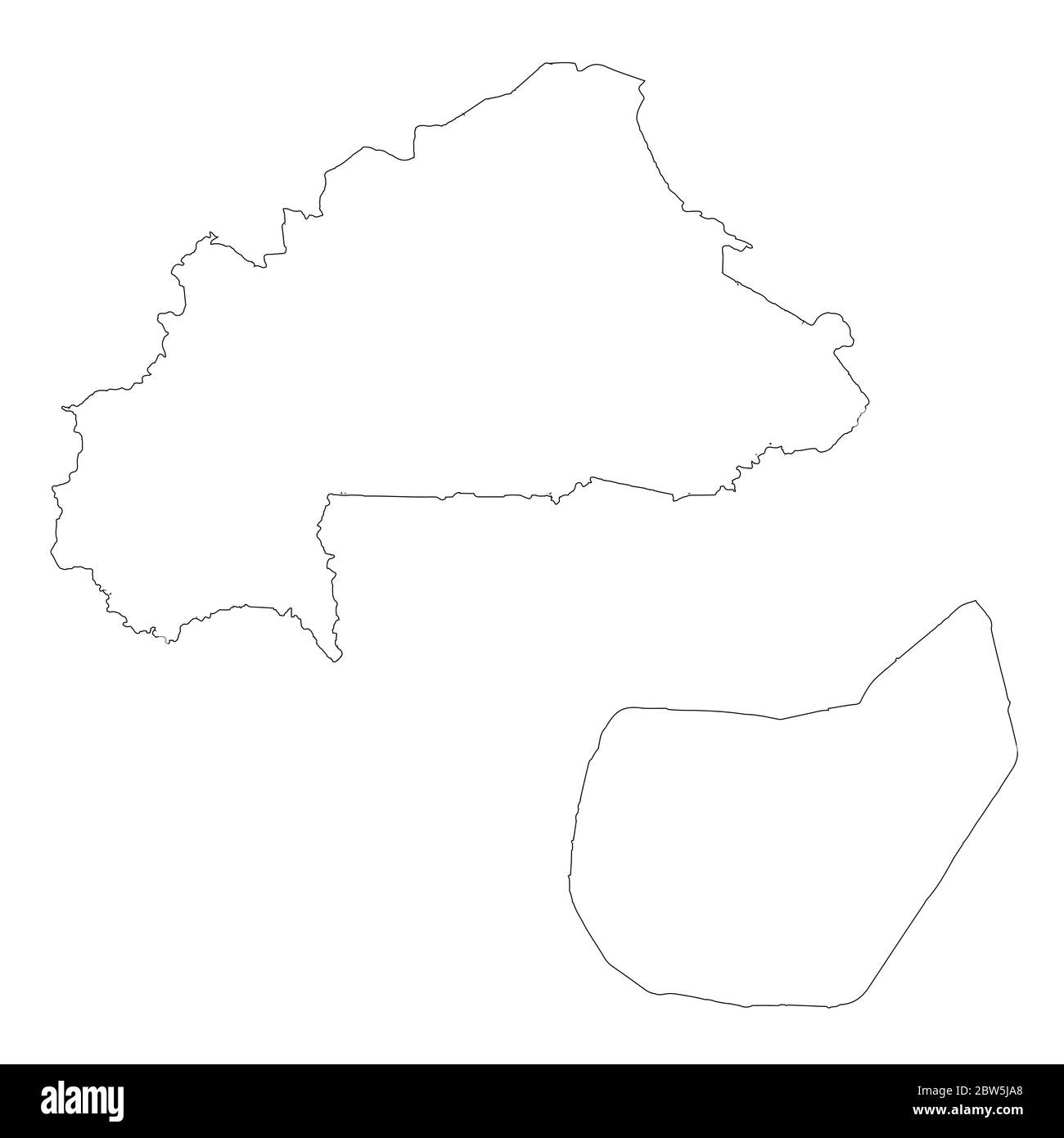Vector map Burkina Faso and Ouagadougou. Country and capital. Isolated vector Illustration ...