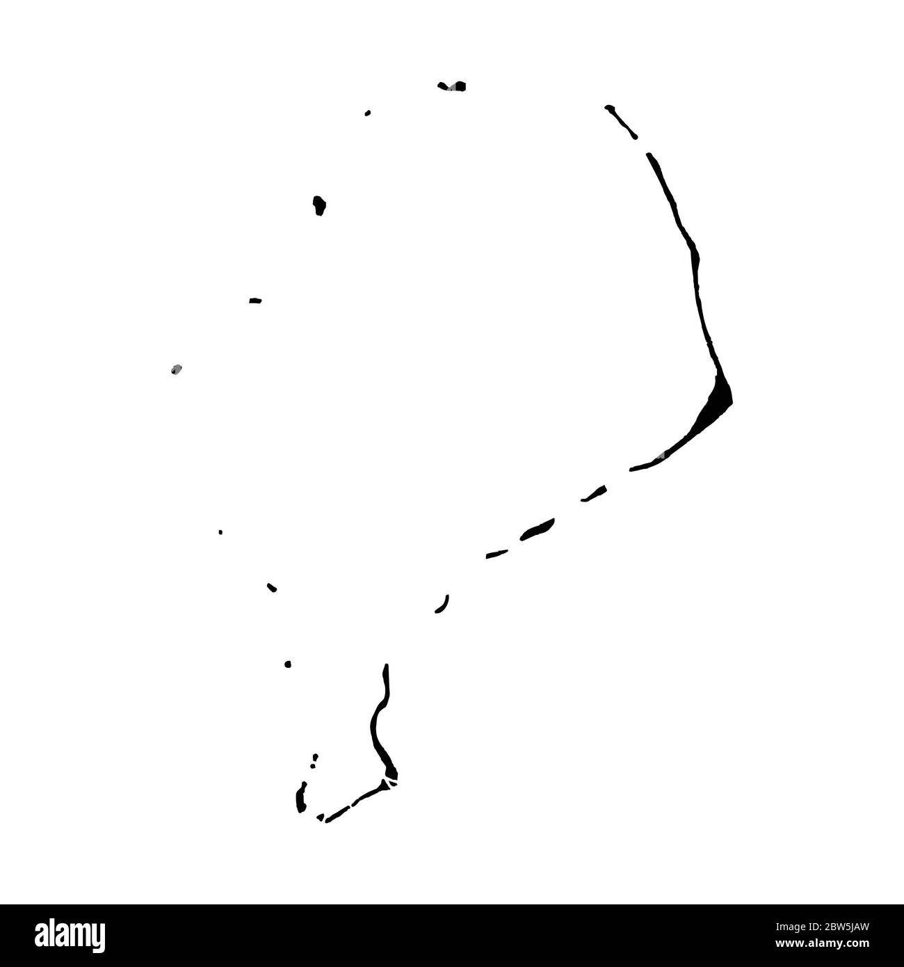 Vector map Funafuti. Isolated vector Illustration. Black on White ...