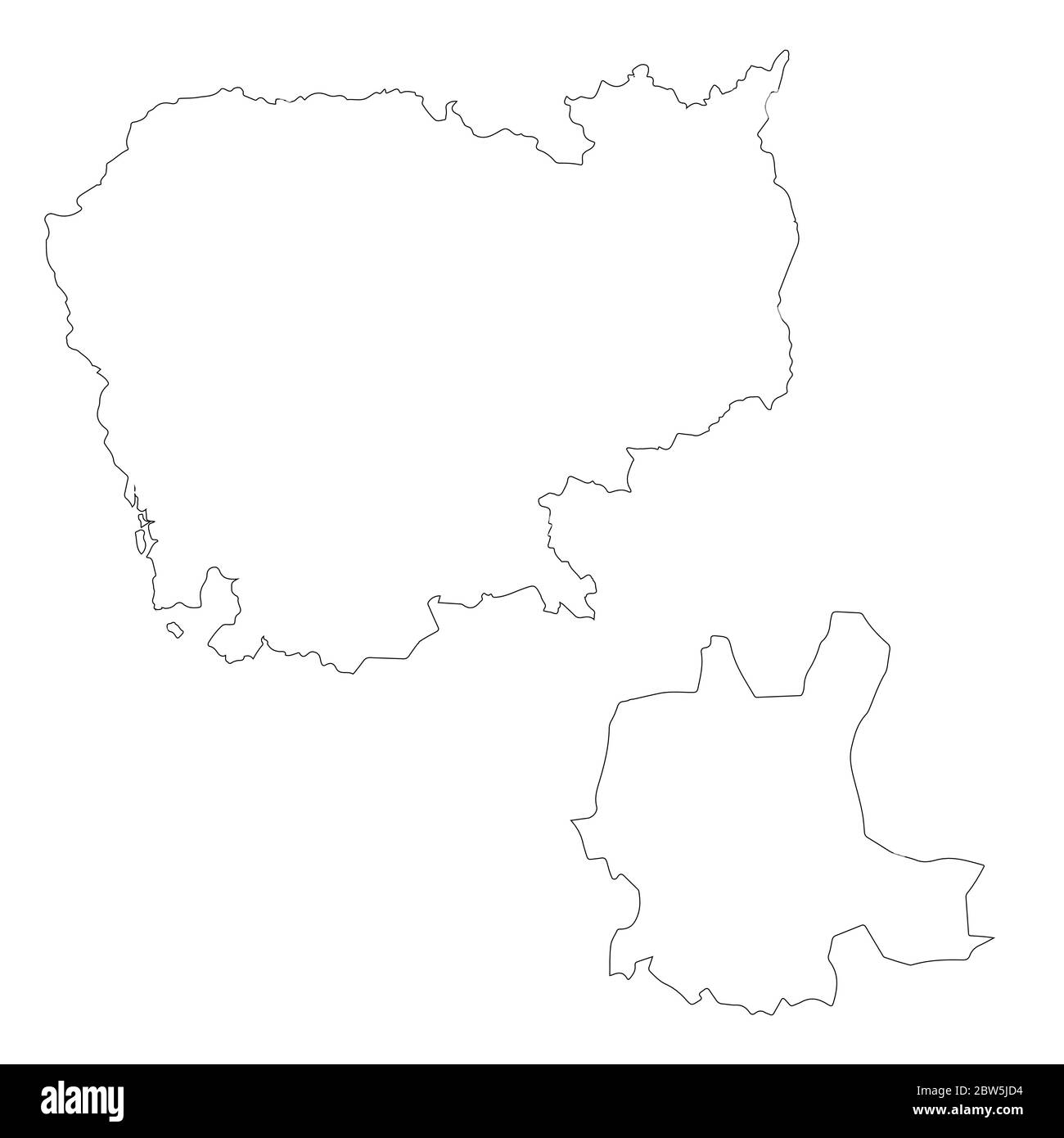 Vector map Cambodia and Phnom penh. Country and capital. Isolated ...