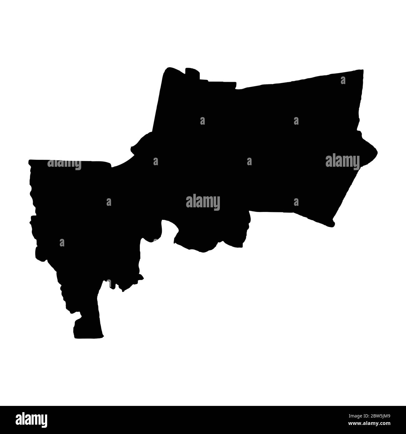 Vector map Bangkok. Isolated vector Illustration. Black on White ...