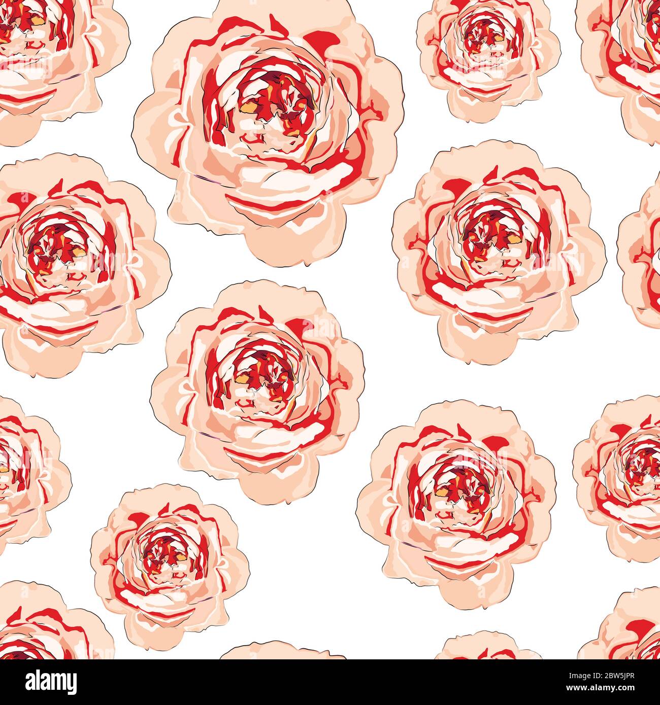 Seamless Floral Roses Pattern. Vector Illustration. Floral background ...