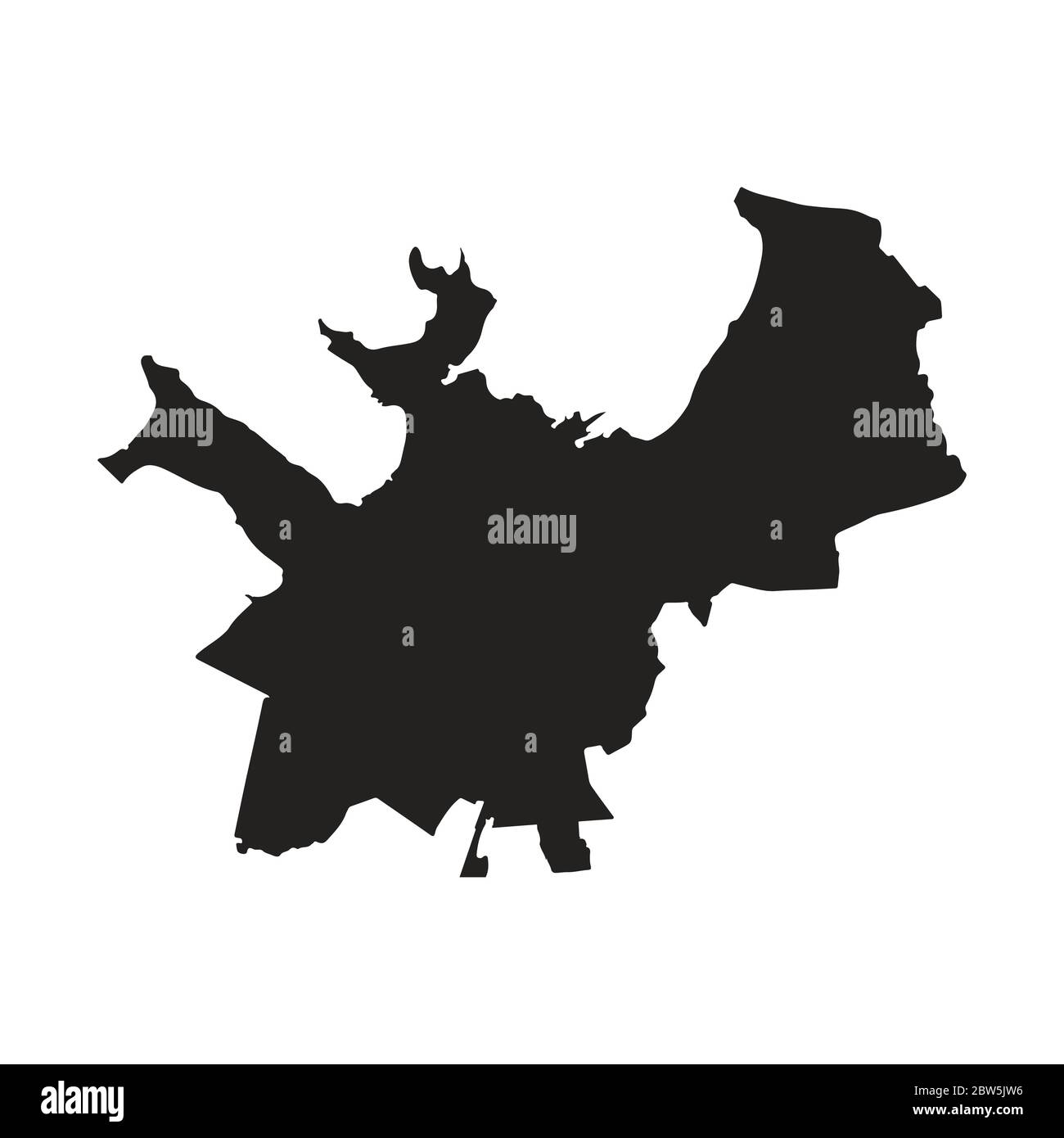 Vector map Tallinn. Isolated vector Illustration. Black on White ...