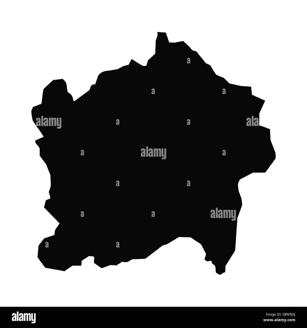 Vector map Kigali. Isolated vector Illustration. Black on White ...