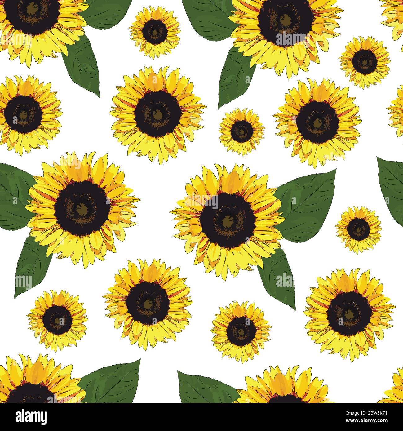 Seamless Floral Sunflower Pattern. Vector Illustration. Floral ...