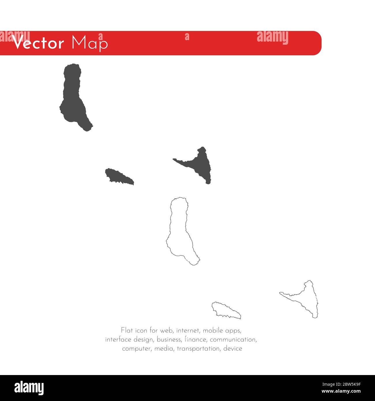 Vector map Comoros. Isolated vector Illustration. Black on White background. EPS 10 Illustration ...