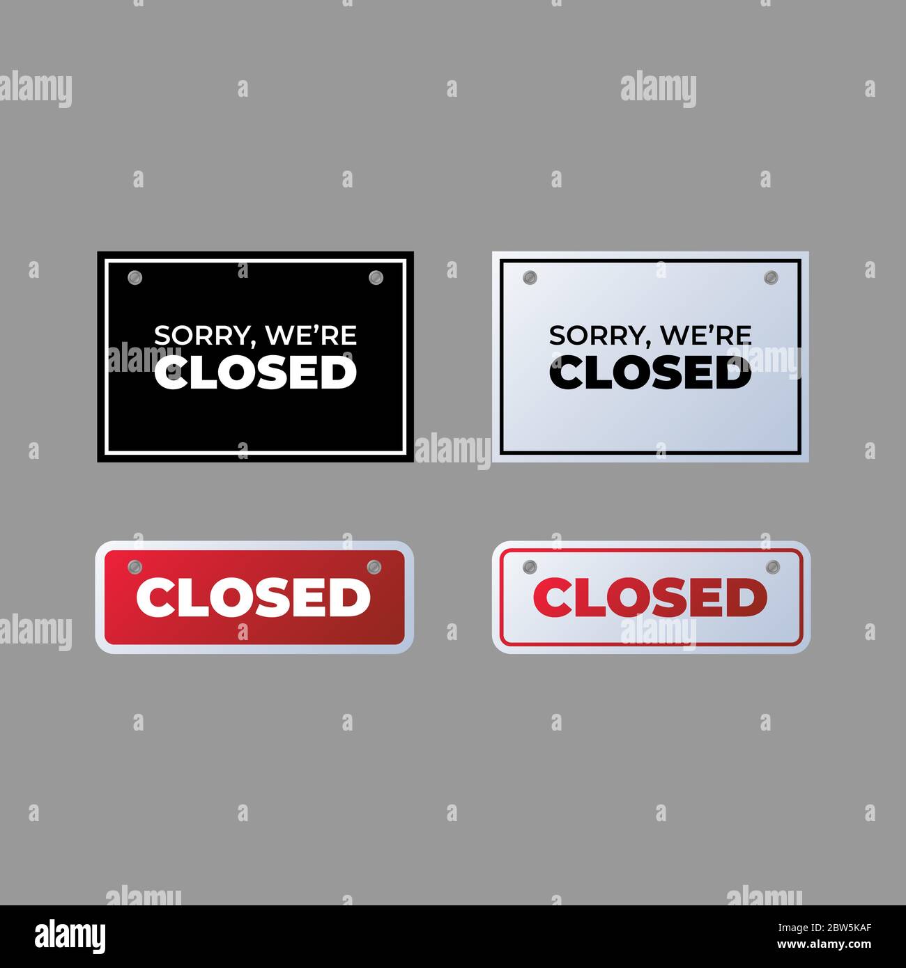 Cartoon closed shop sign hi-res stock photography and images - Alamy