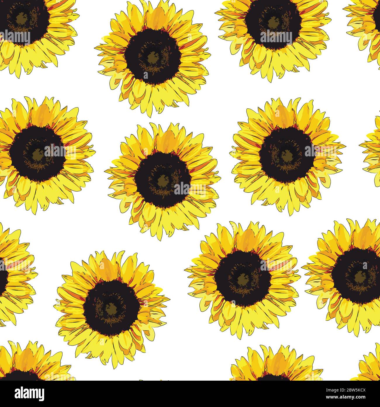 Seamless Floral Sunflower Pattern. Vector Illustration. Floral ...