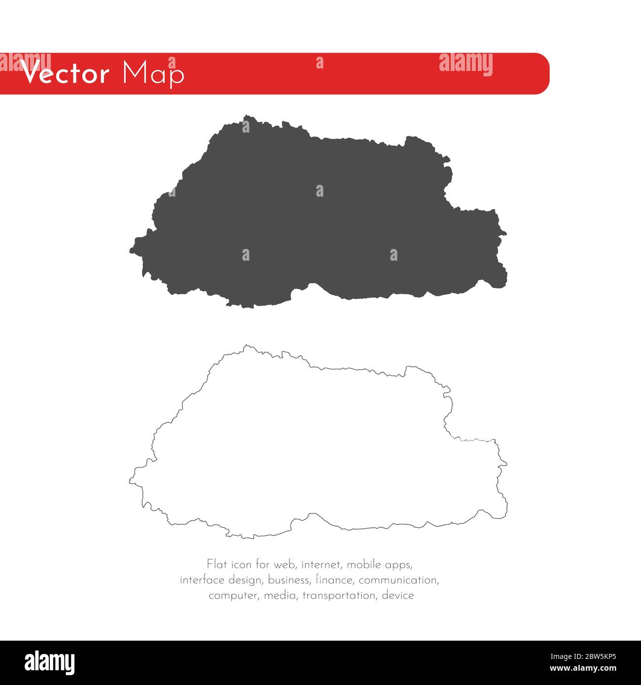 Vector map Butane. Isolated vector Illustration. Black on White ...