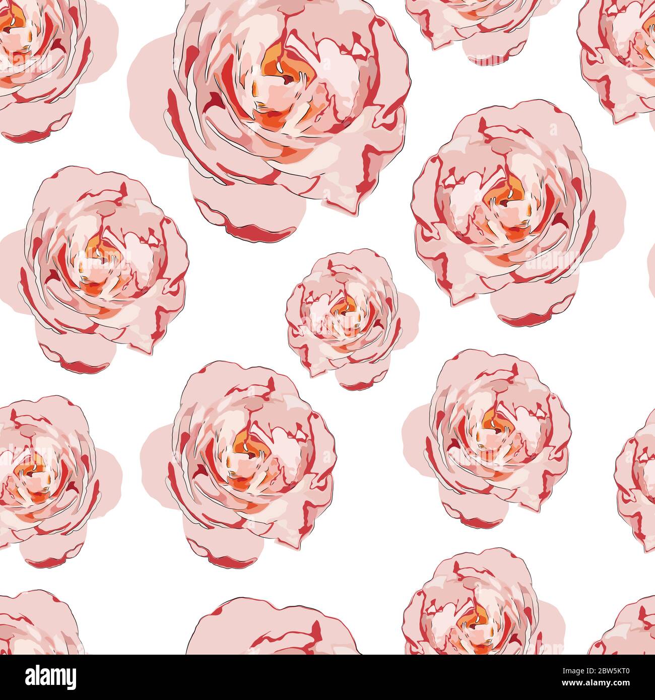 Seamless Floral Pink Roses Pattern. Vector Illustration. Floral ...