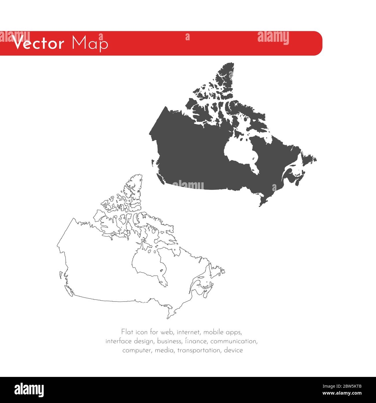 Vector map Canada. Isolated vector Illustration. Black on White ...