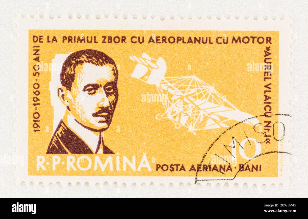 Postage stamp romania airmail hi-res stock photography and images - Alamy