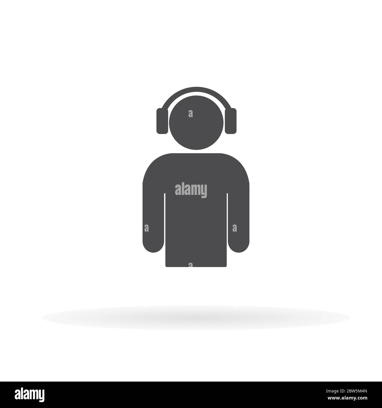 Man with headphones icon. For web, business, finance and communication ...