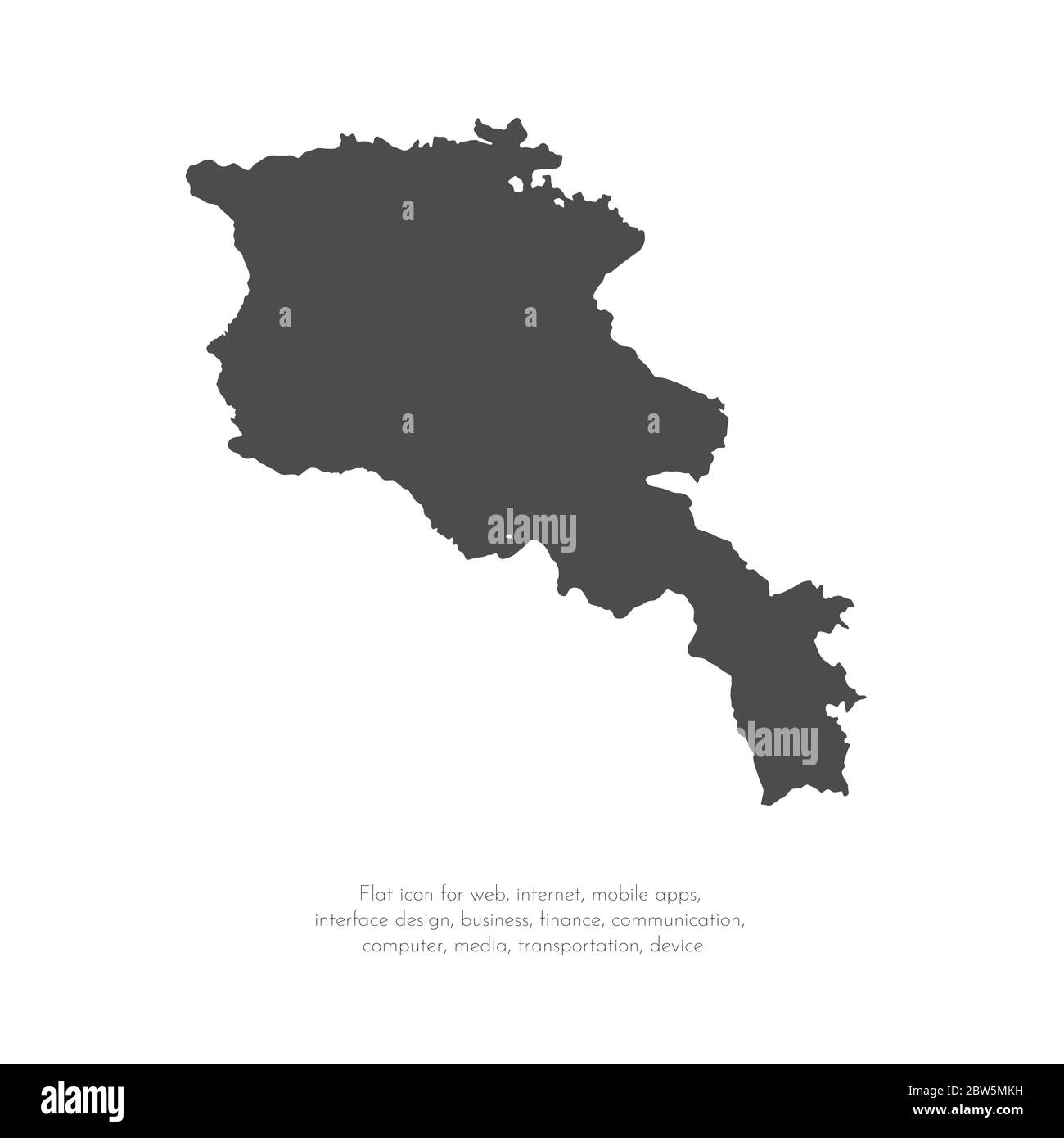 Vector map Armenia. Isolated vector Illustration. Black on White ...