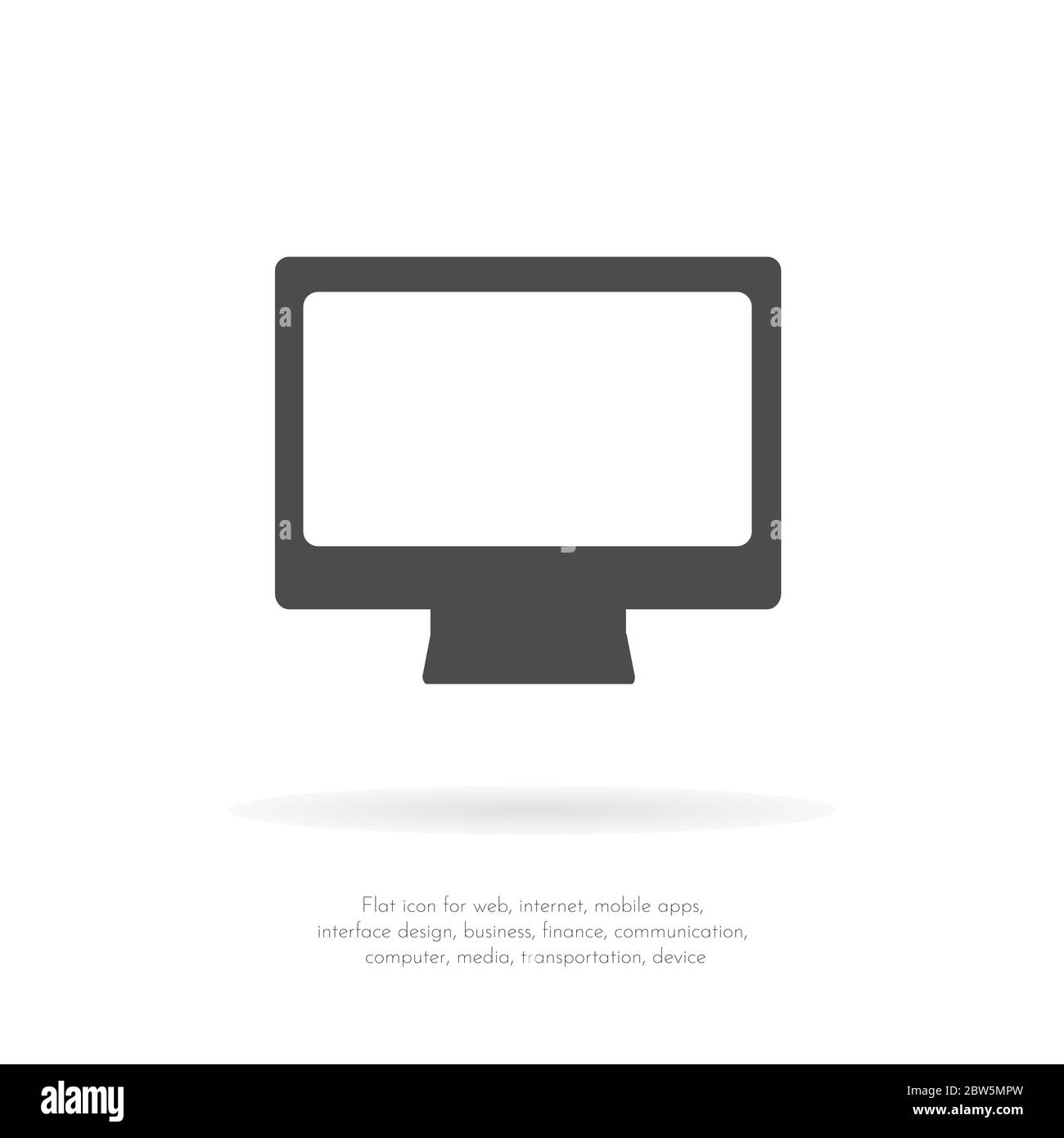 Computer monitor icon. Flat style design. Vector Illustration Stock Vector Image & Art - Alamy