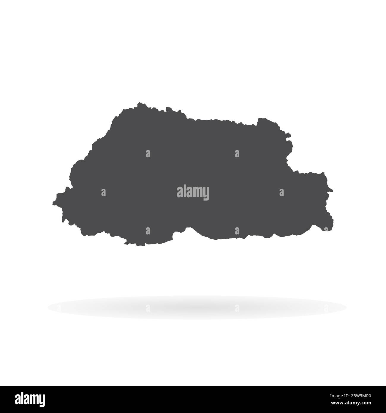 Vector map Butane. Isolated vector Illustration. Black on White ...