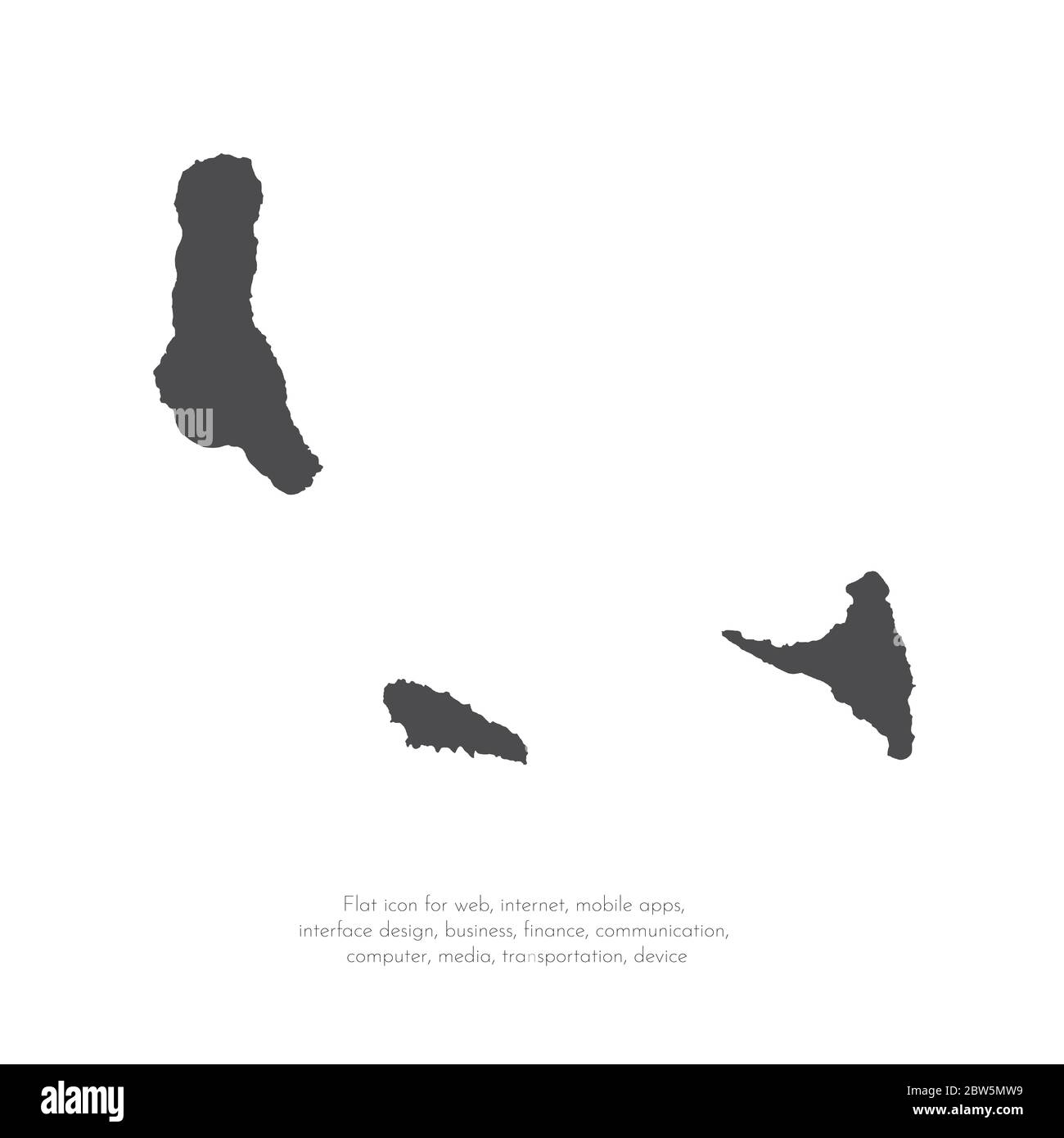 Vector map Comoros. Isolated vector Illustration. Black on White ...