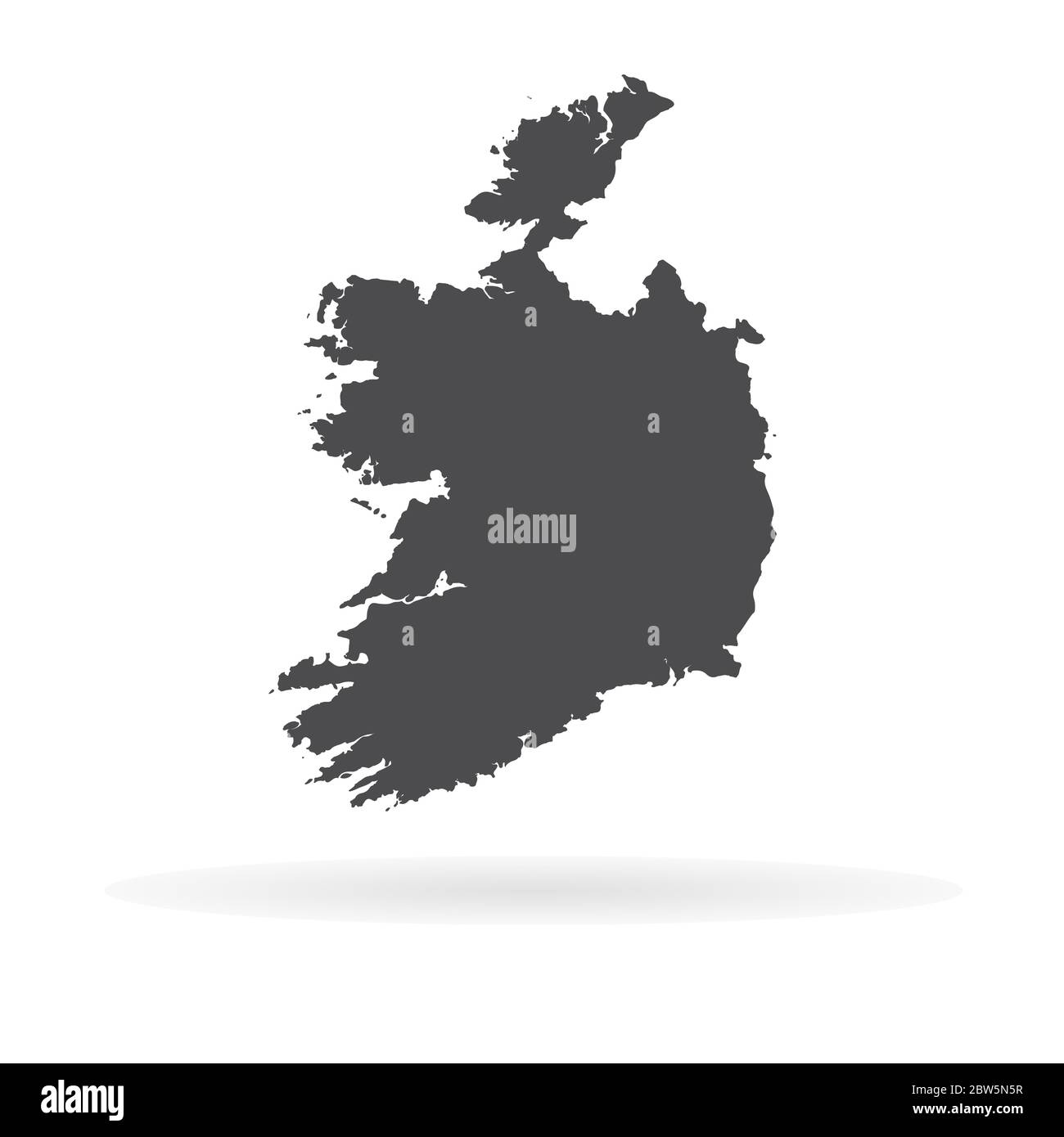 Vector map Ireland. Isolated vector Illustration. Black on White ...