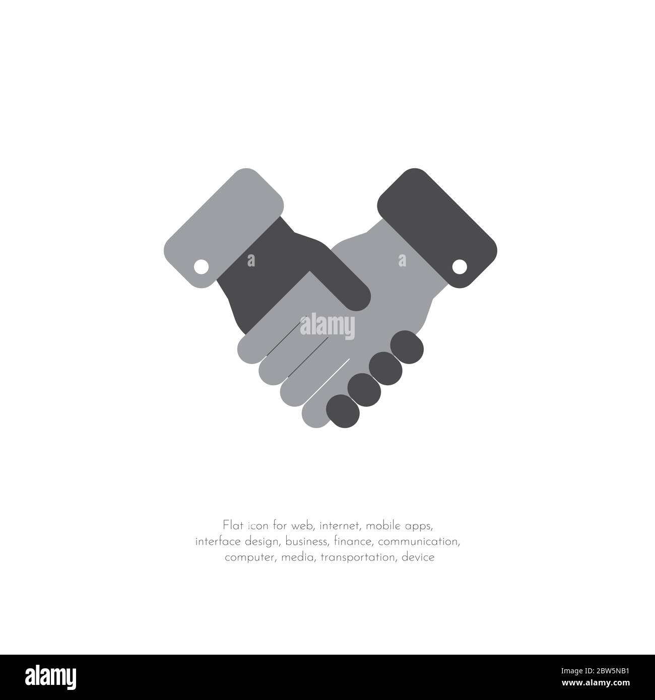 Two handshake. Flat icon for apps and websites. Vector Illustration ...