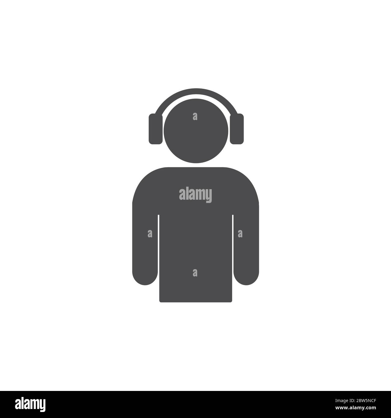 Man with headphones icon. For web, business, finance and communication ...