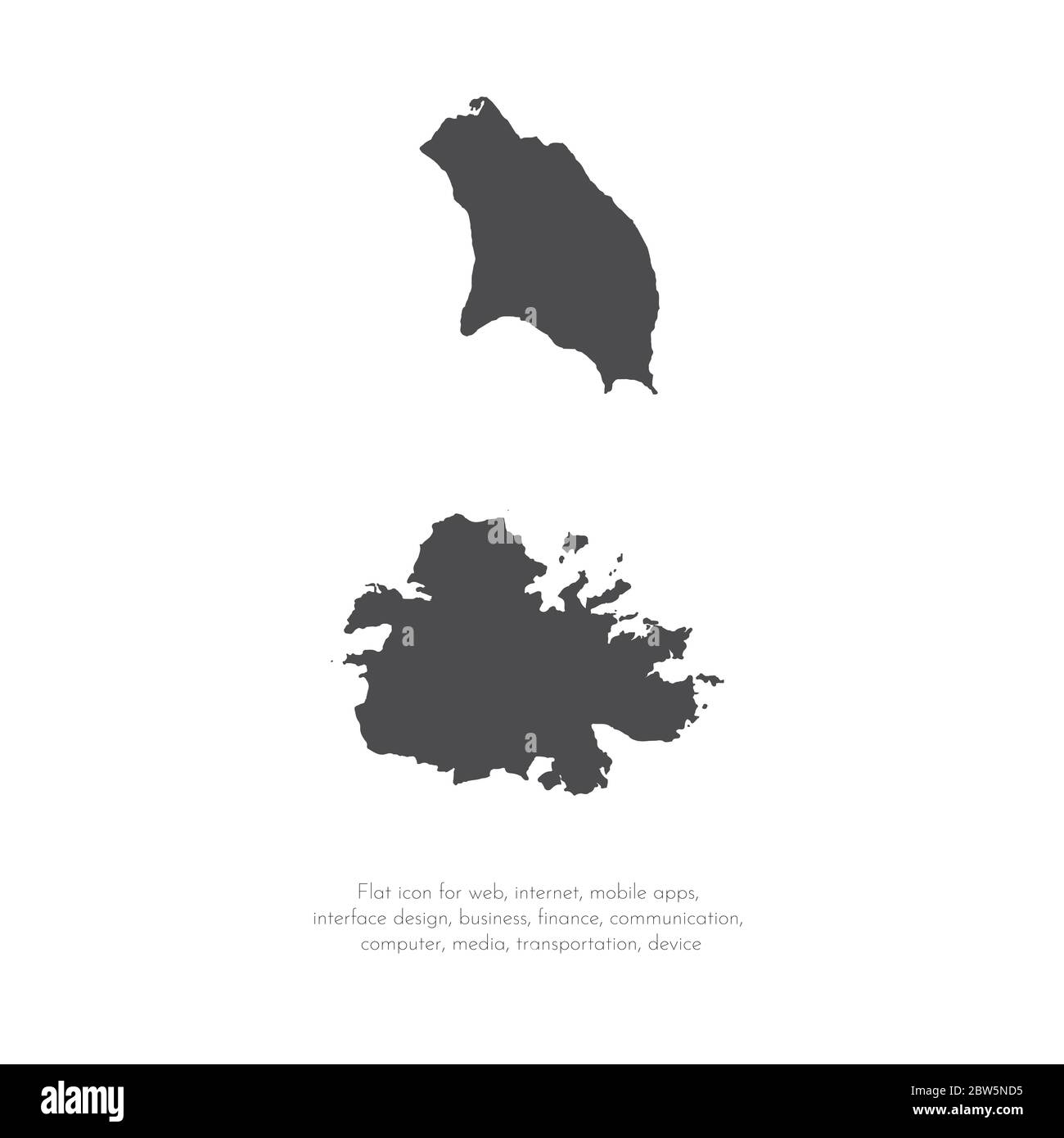 Vector map Antigua and Barbuda. Isolated vector Illustration. Black on ...