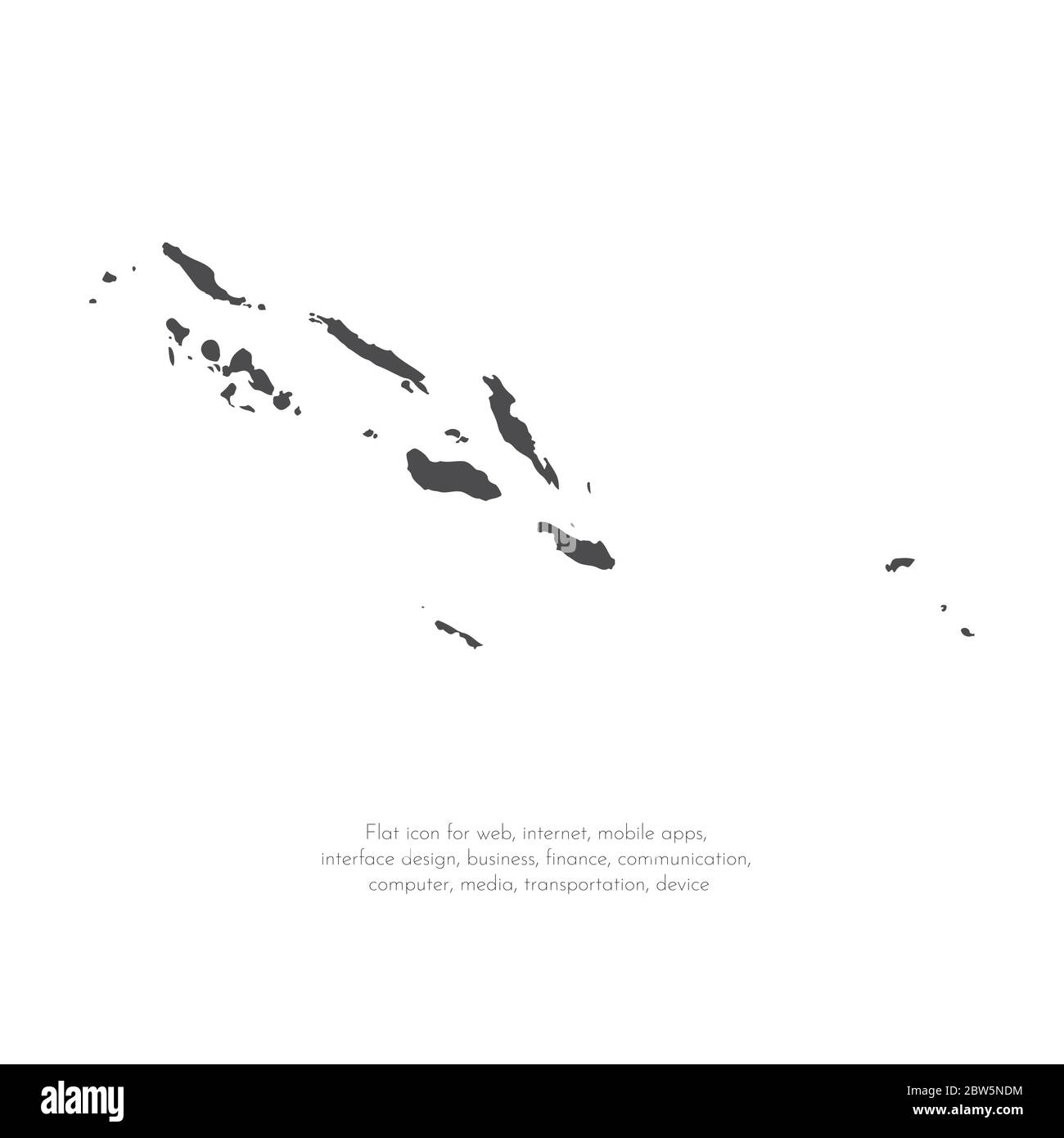 Vector map Solomon islands. Isolated vector Illustration. Black on White background. EPS 10 ...