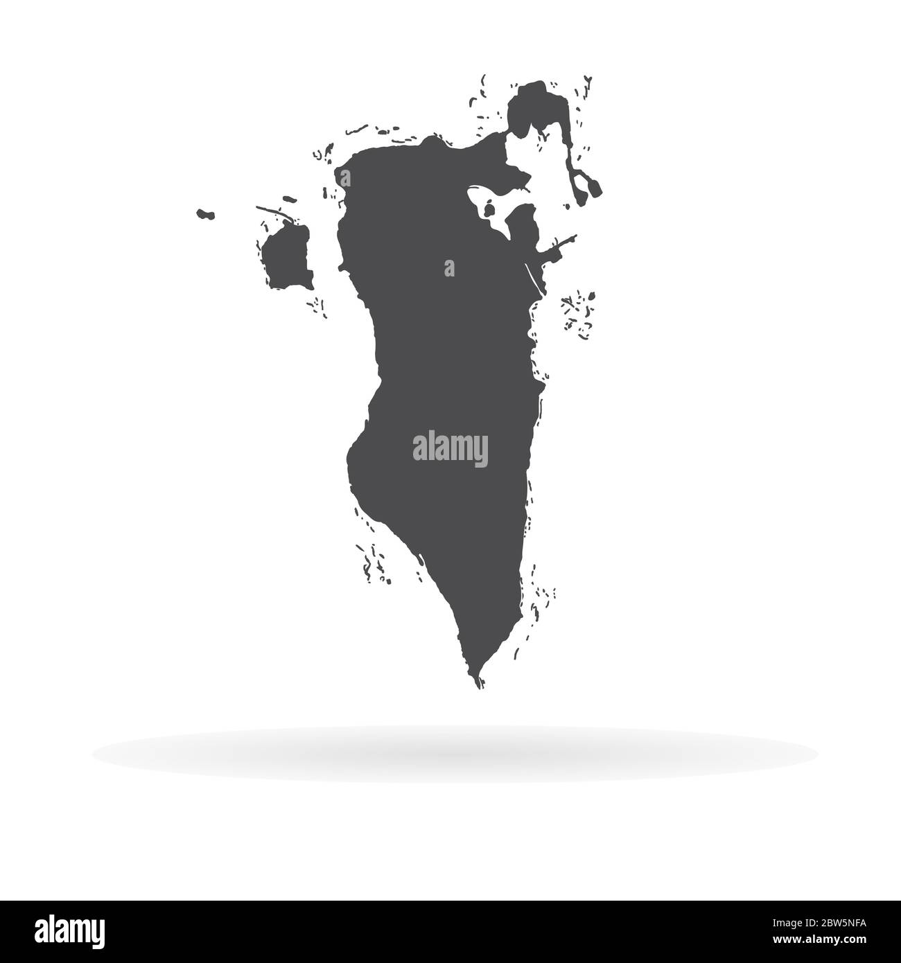 Vector map Bahrain. Isolated vector Illustration. Black on White ...