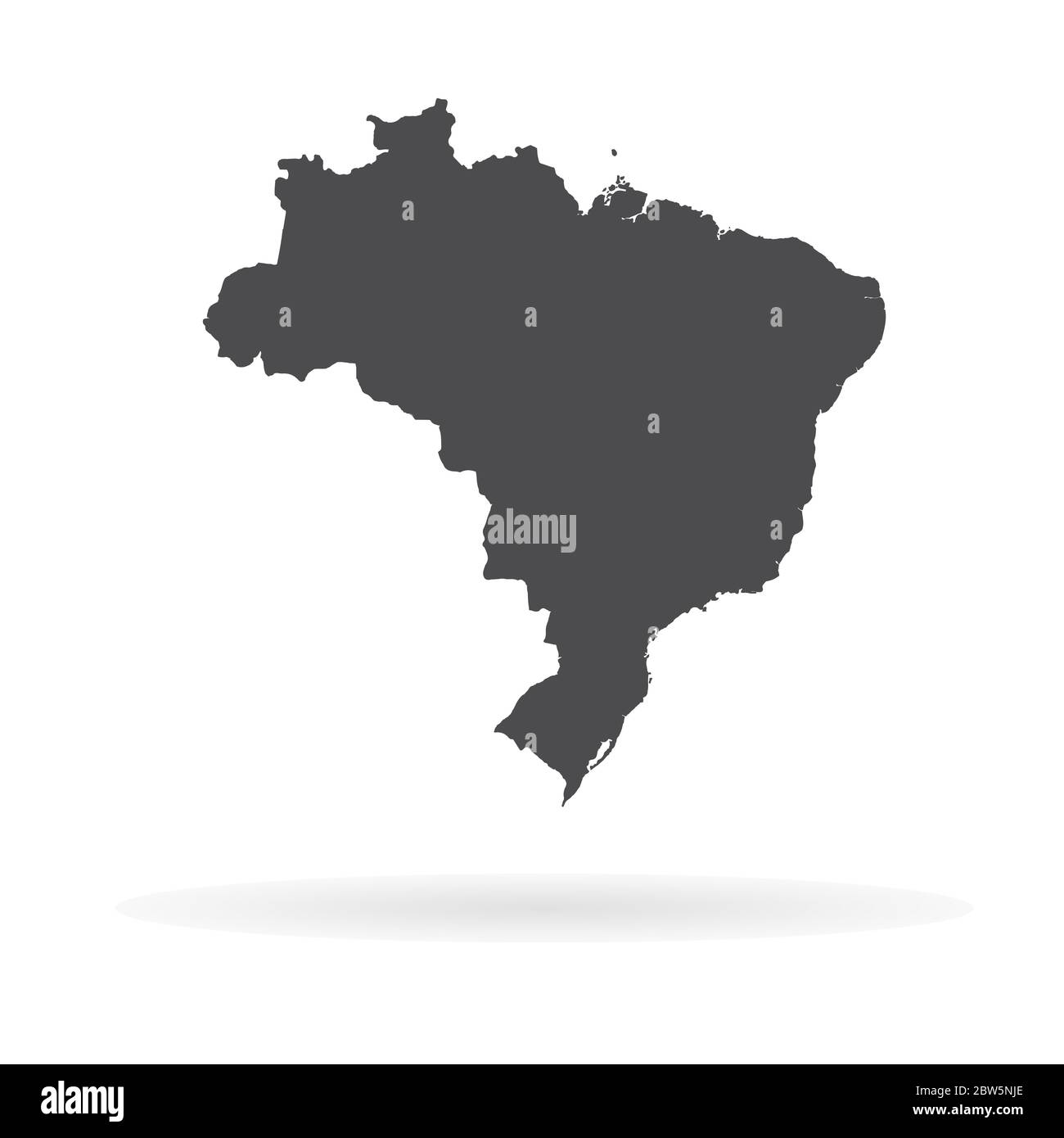 Vector map Brazil. Isolated vector Illustration. Black on White ...
