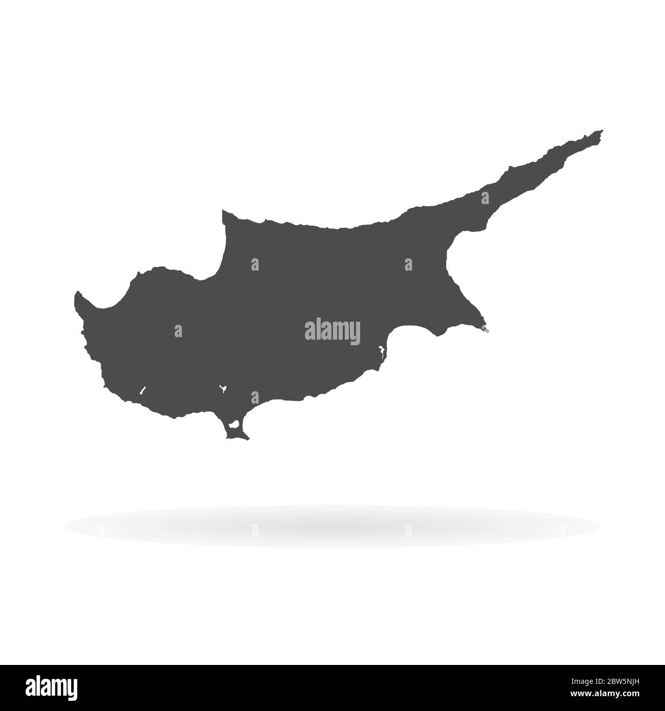 Vector map Cyprus. Isolated vector Illustration. Black on White ...