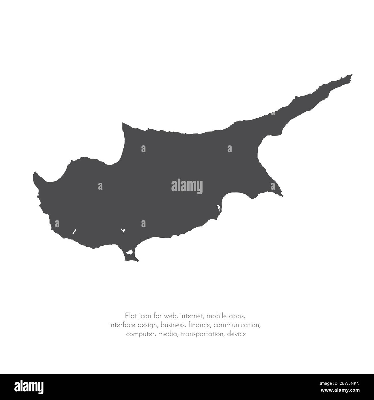 Vector map Cyprus. Isolated vector Illustration. Black on White ...