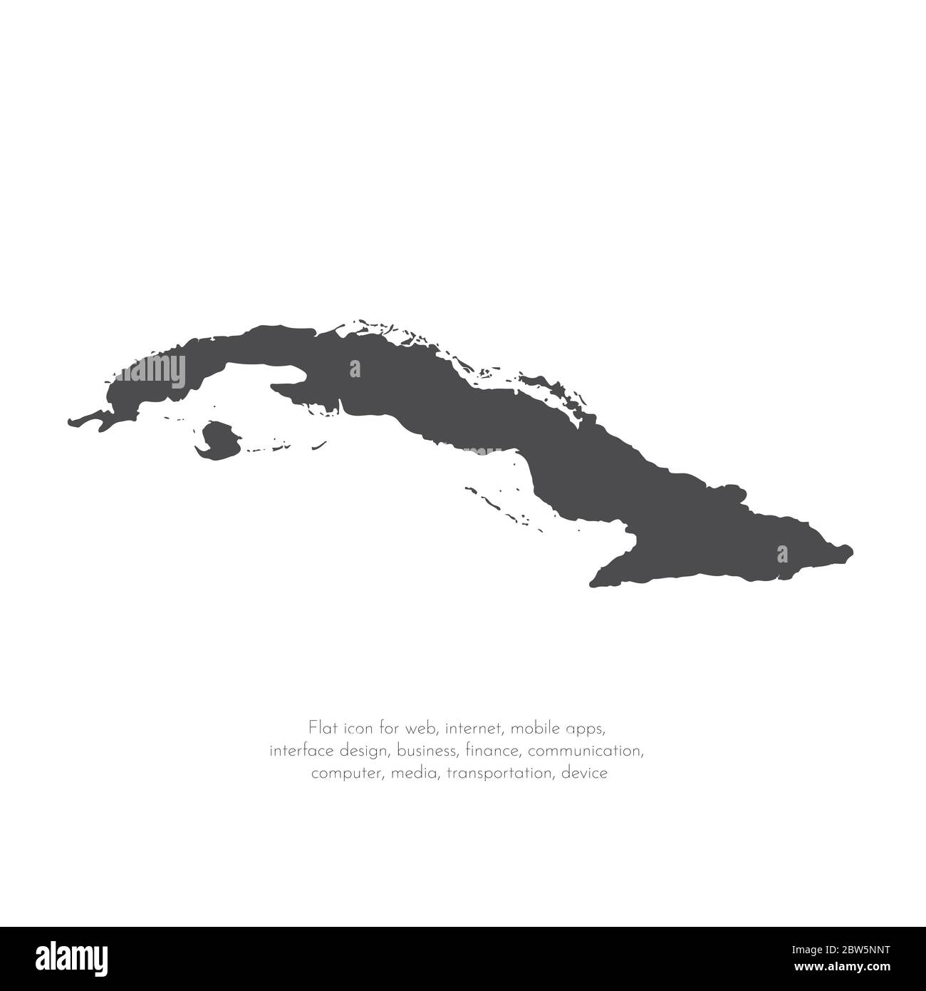 Vector map Cuba. Isolated vector Illustration. Black on White ...