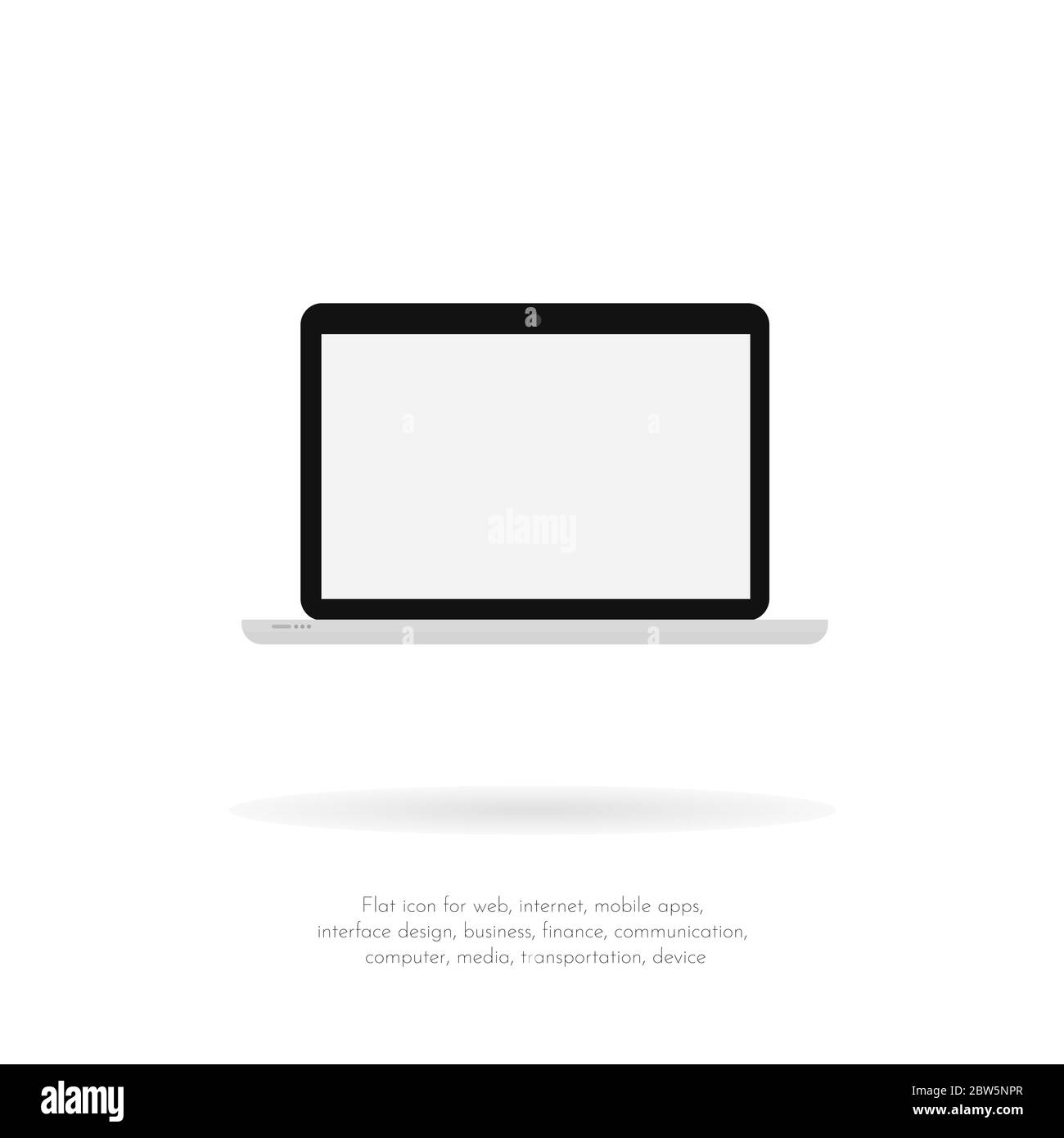 Laptop flat icon. Computer. Vector Illustration Stock Vector Image ...