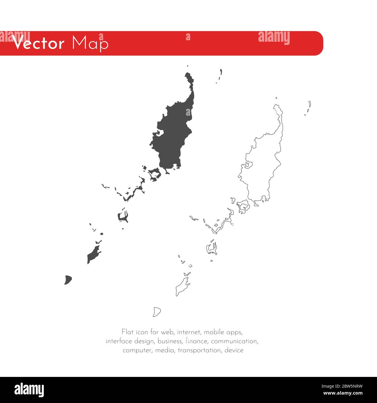 Vector map Palau. Isolated vector Illustration. Black on White ...