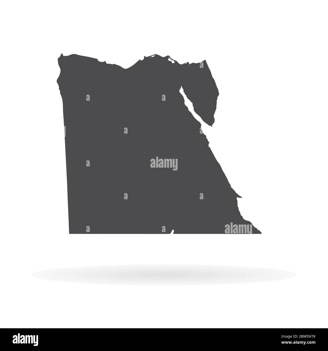 Vector map Egypt. Isolated vector Illustration. Black on White ...