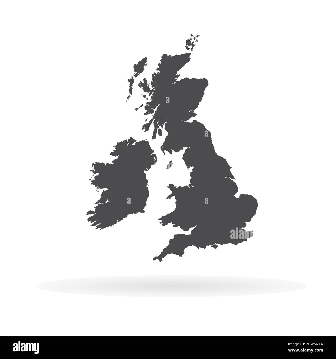 Vector map Great Britain. Isolated vector Illustration. Black on White ...