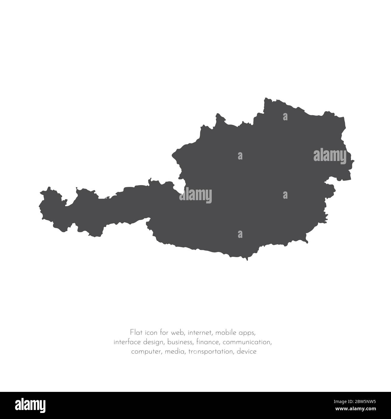 Vector map Austria. Isolated vector Illustration. Black on White ...