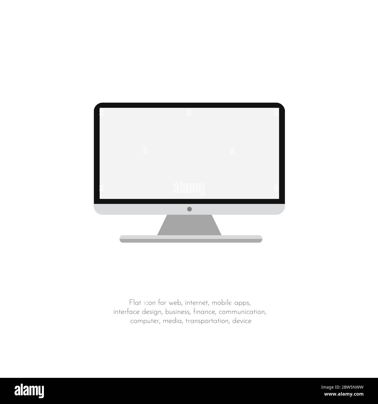 Vector icon computer monitor. Flat style. Vector Illustration Stock Vector Image & Art - Alamy