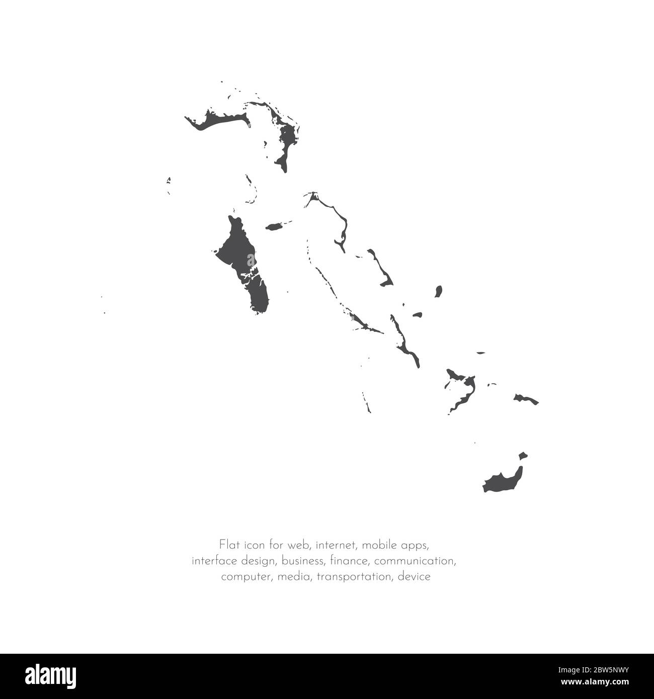 Vector map Bahamas. Isolated vector Illustration. Black on White ...