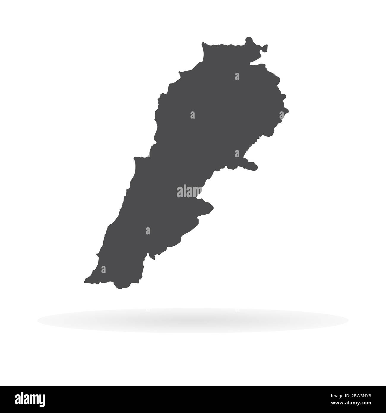 Vector map Lebanon. Isolated vector Illustration. Black on White ...