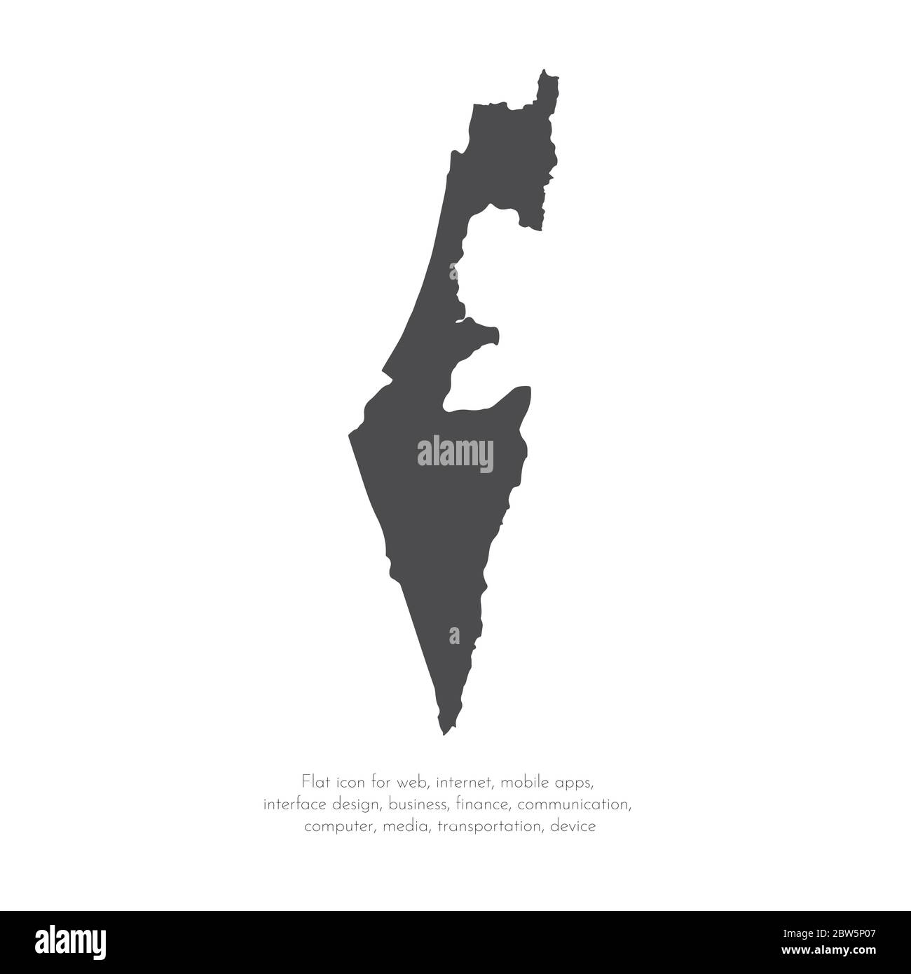 Vector map Israel. Isolated vector Illustration. Black on White ...