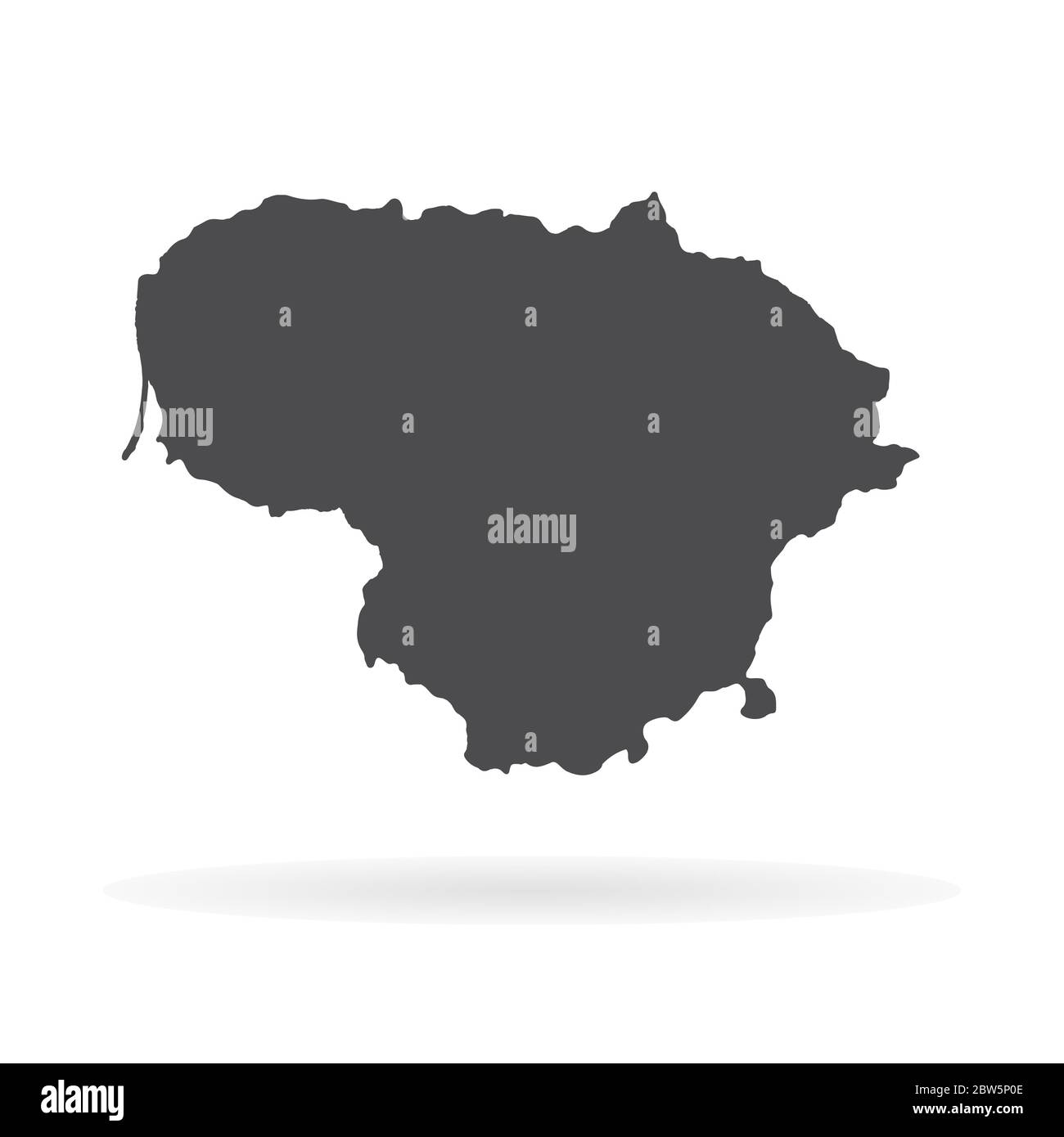Vector map Lithuania. Isolated vector Illustration. Black on White ...