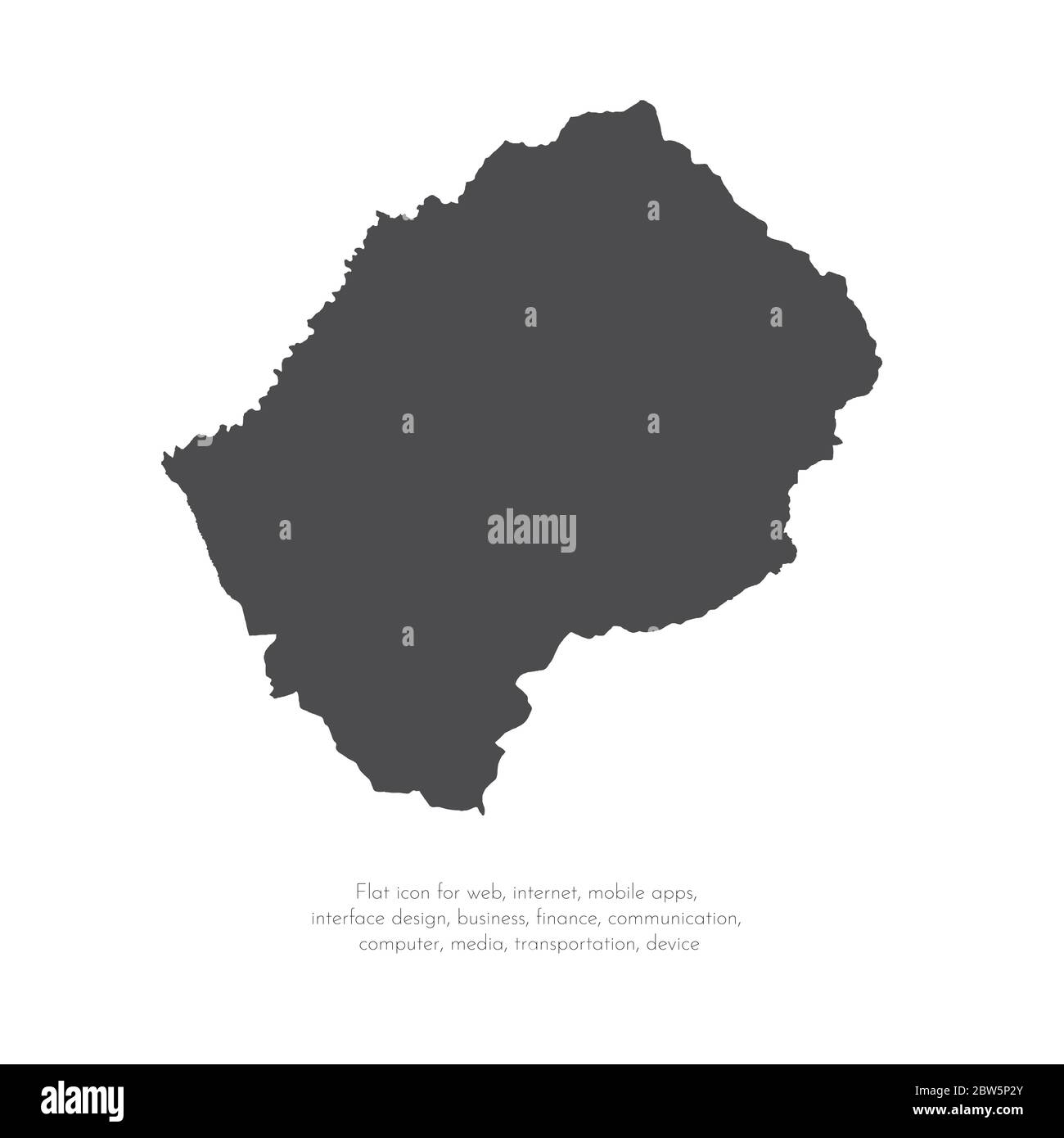 Vector map Lesotho. Isolated vector Illustration. Black on White ...