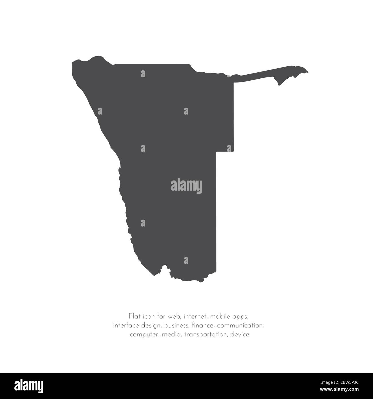 Vector map Namibia. Isolated vector Illustration. Black on White ...