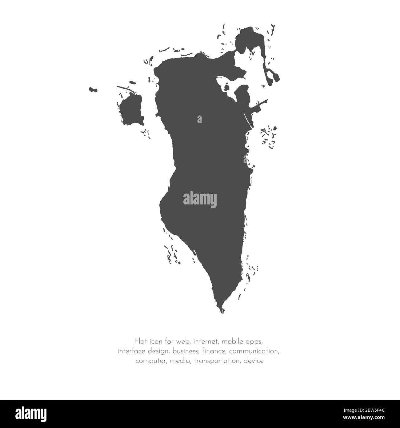 Vector map Bahrain. Isolated vector Illustration. Black on White ...