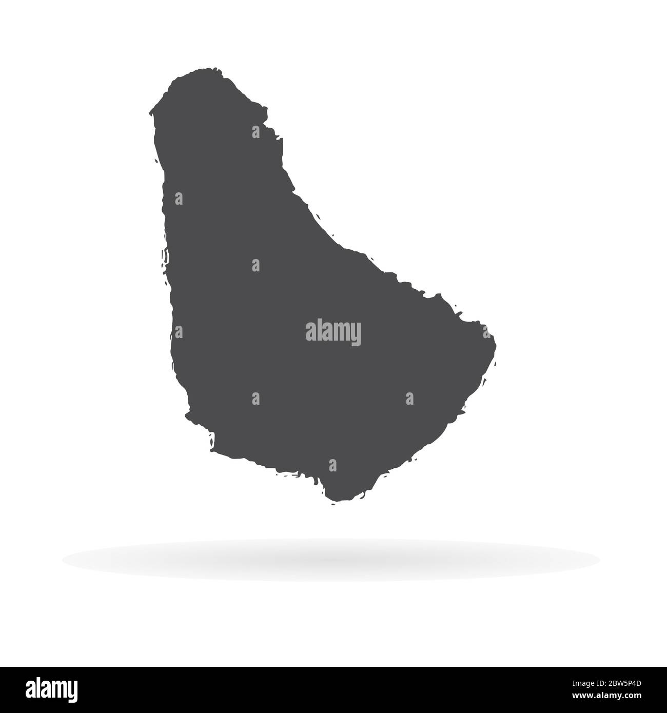Vector map Barbados. Isolated vector Illustration. Black on White ...