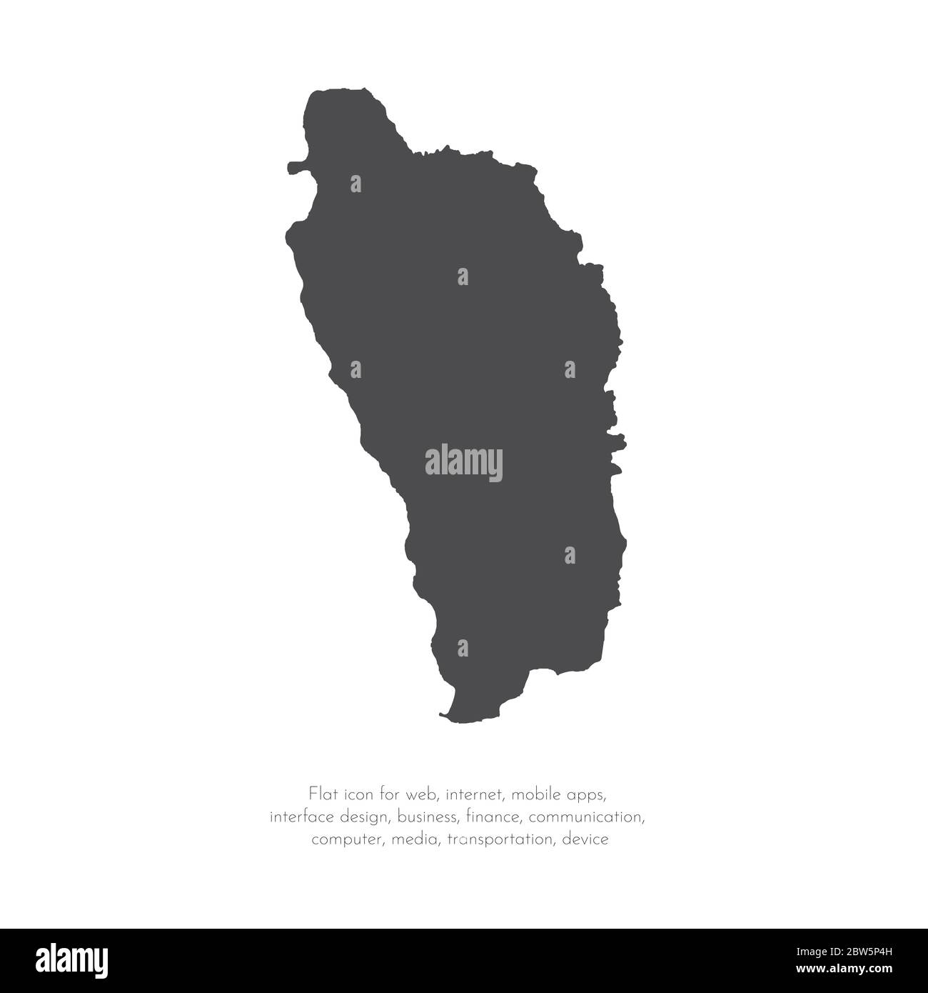 Vector map Dominica. Isolated vector Illustration. Black on White ...