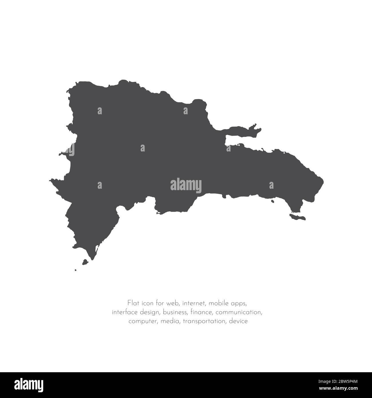 Vector map Dominican Republic. Isolated vector Illustration. Black on ...