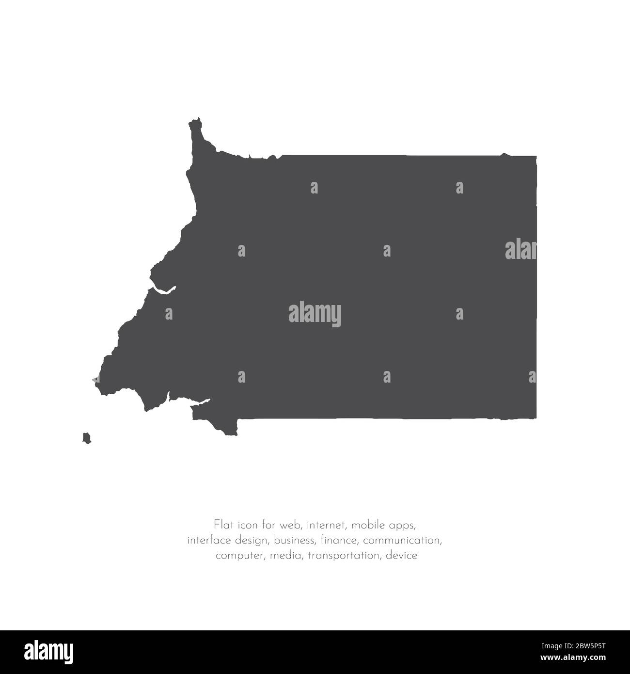 Vector map Equatorial Guinea. Isolated vector Illustration. Black on ...