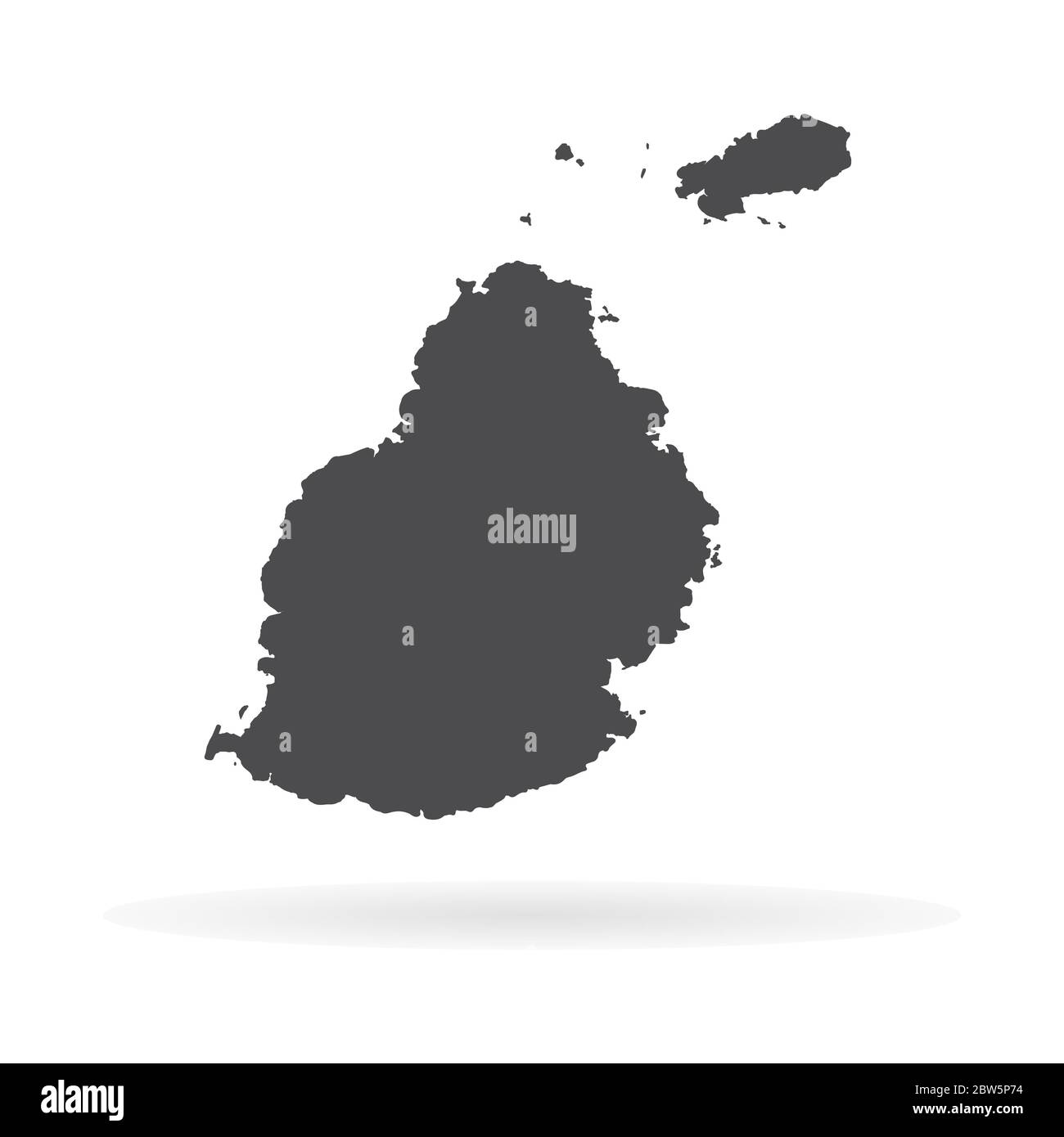Vector map Mauritius. Isolated vector Illustration. Black on White ...